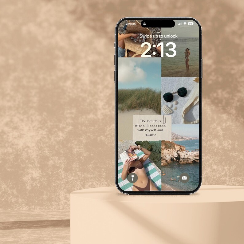 Beachcore Vision Board for Phone Wallpaper Ocean Aesthetic Mood Board ...