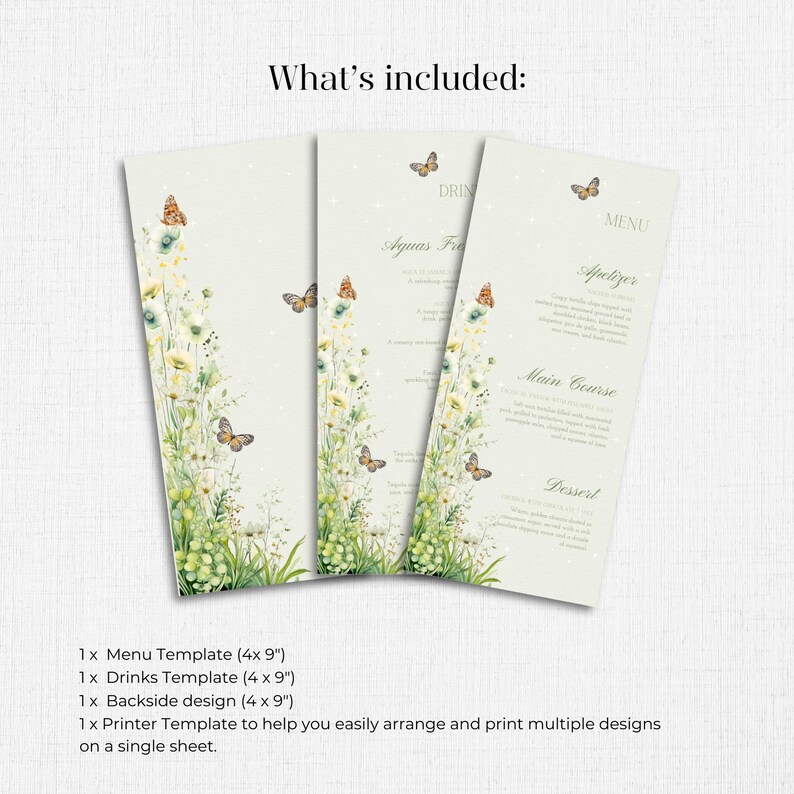 Whimsical Green Menu, Editable Princess Birthday Menu, Enchanted Fairy ...