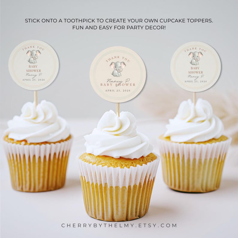 Baby Shower Favor Labels Template, Square & Circle Tags, Neutral ...