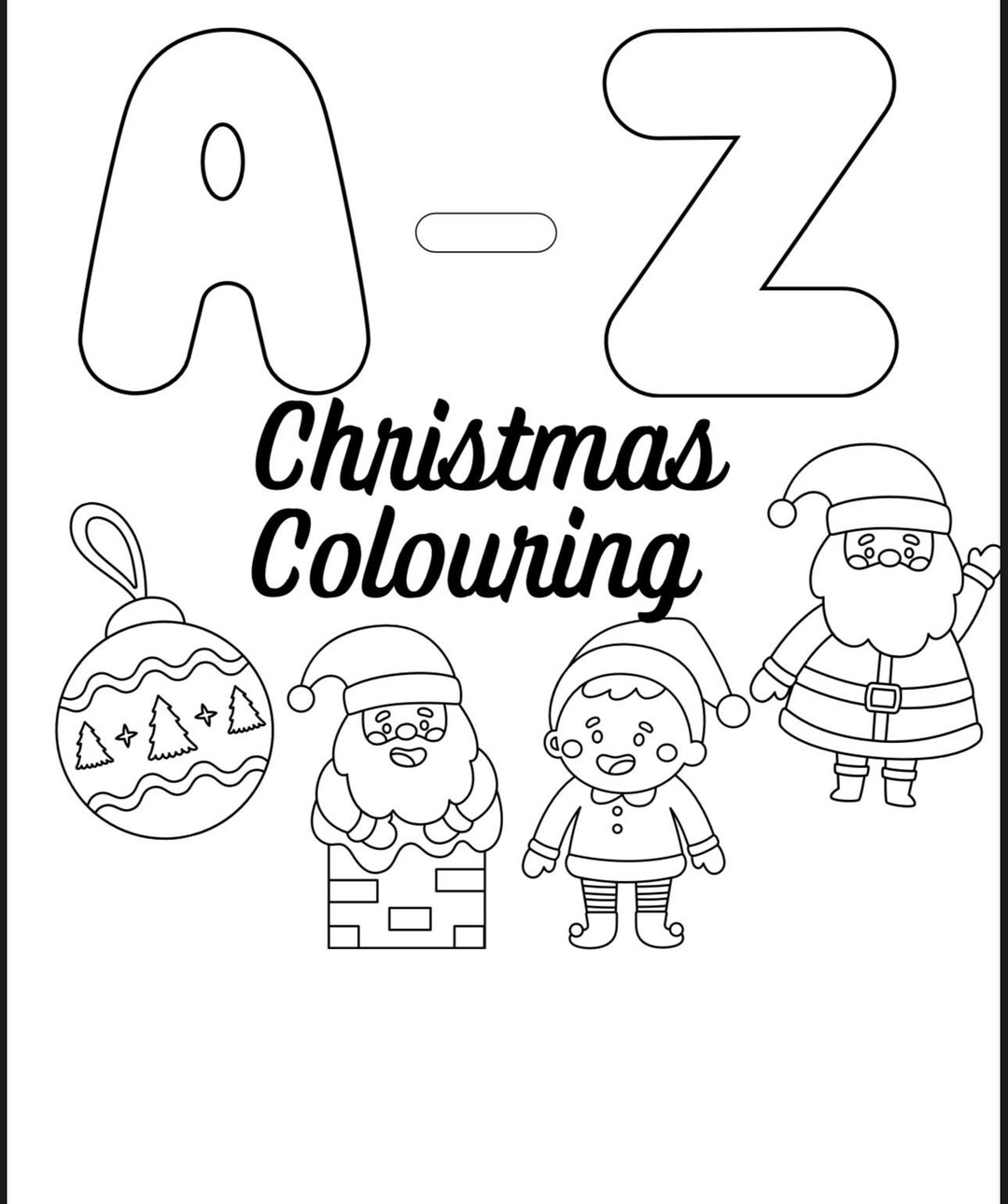 Christmas Colouring Pages / Colouring Book A-Z Kids Colouring Pages - Etsy