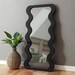 Wavy Full Length Arch Mirror, Wave Frame Full Body Mirror, Curvy Mirror ...