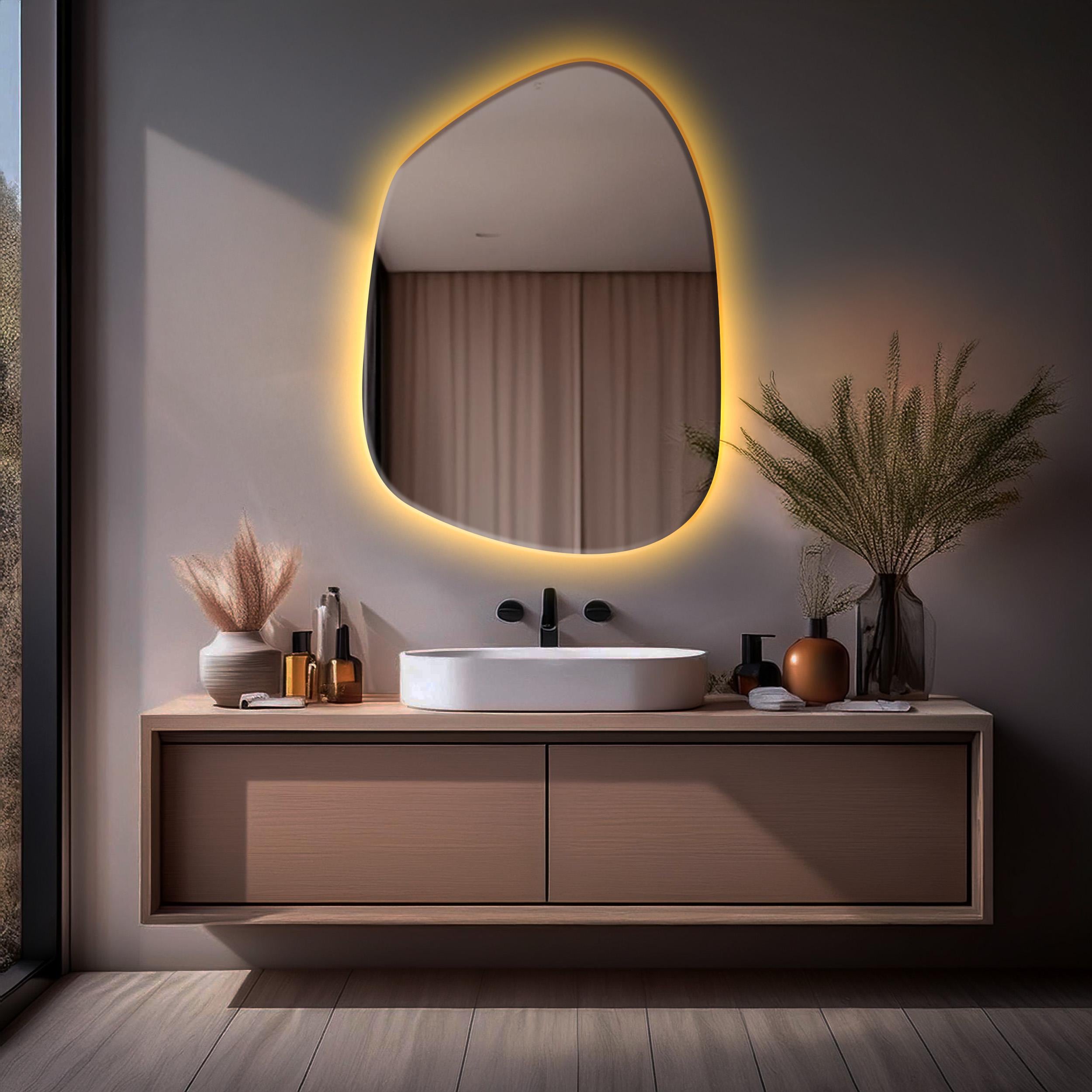 Led Mirror, Bathroom Mirror, Entryway Mirror, Asymmetrical Mirror ...