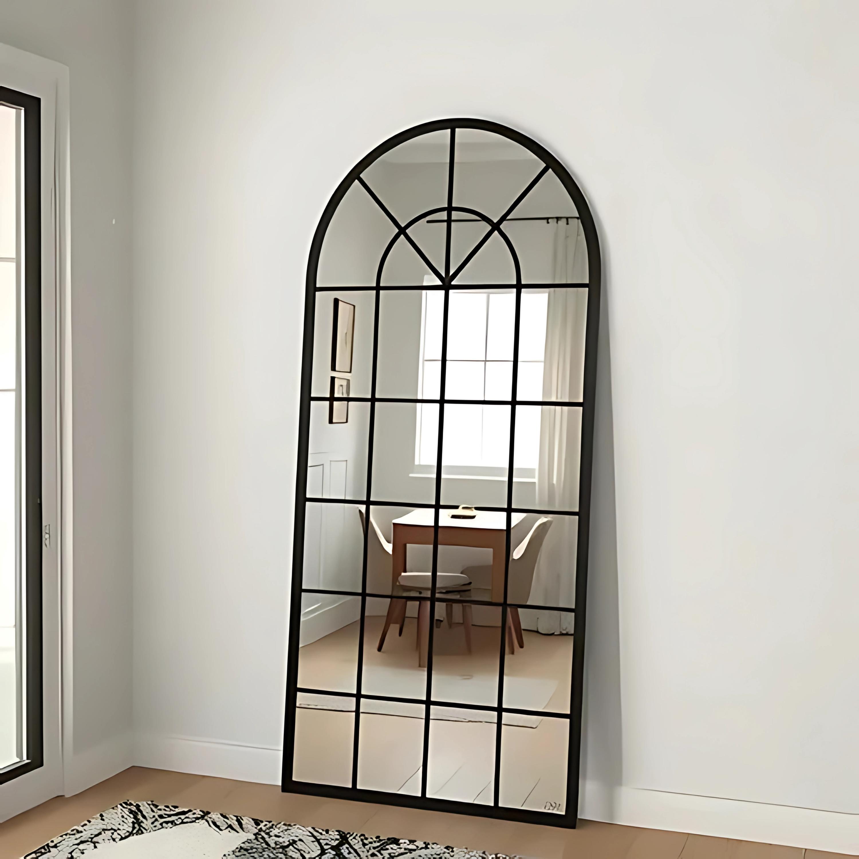 Arched Full Length Mirror, Irregular Full Body Window Mirror, Arched ...