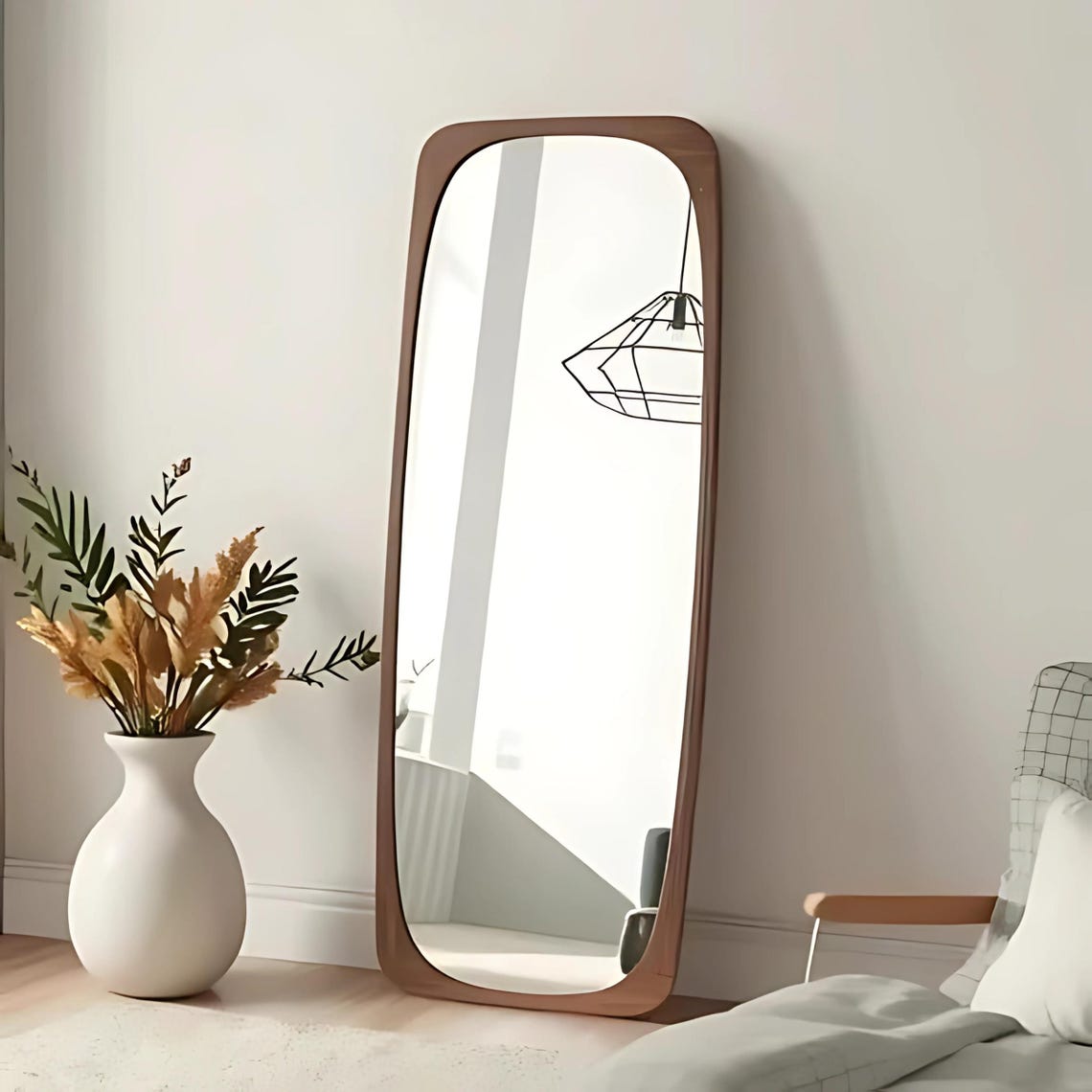 Wooden Frame Full Length Mirror for Bedroom, Full Body Custom Size ...