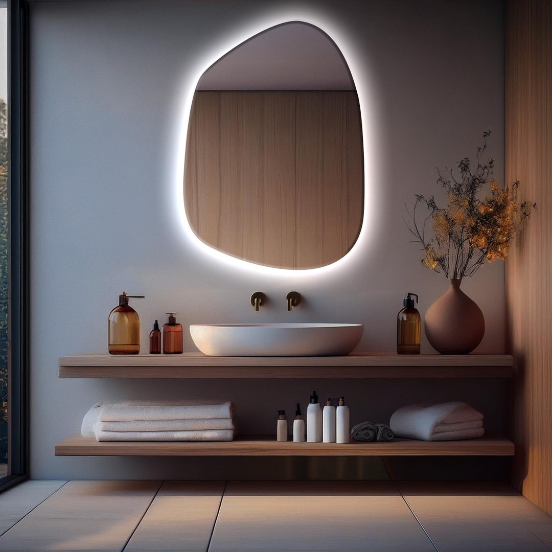 Led Mirror, Bathroom Mirror, Entryway Mirror, Asymmetrical Mirror ...