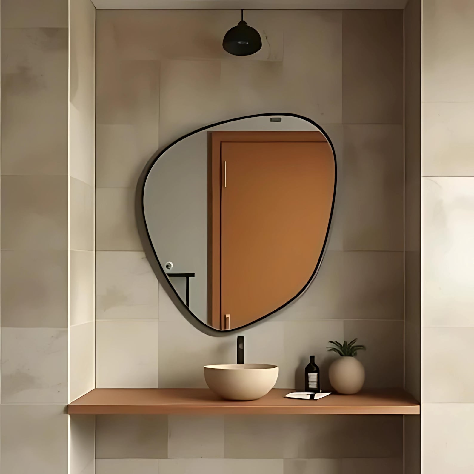 Irregular Bathroom Mirror, Abstract Decorative Wavy Mirror, Unique ...