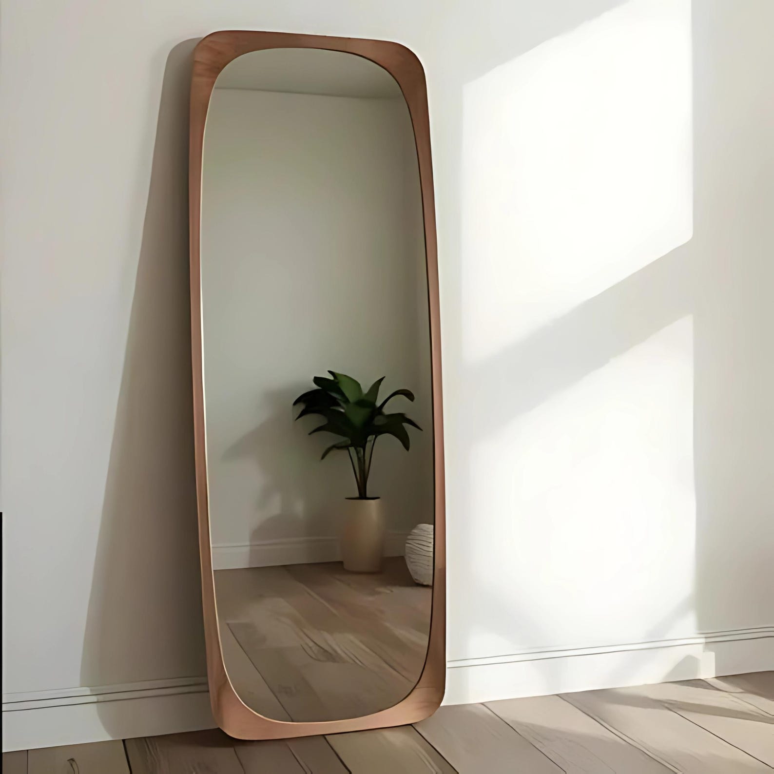 Wooden Frame Full Length Mirror for Bedroom, Full Body Custom Size ...