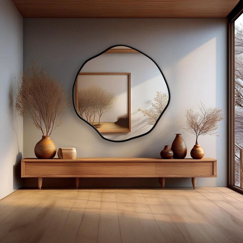 Irregular Mirror, Wavy Mirror, Floor Mirror, Round Mirror, Circle ...