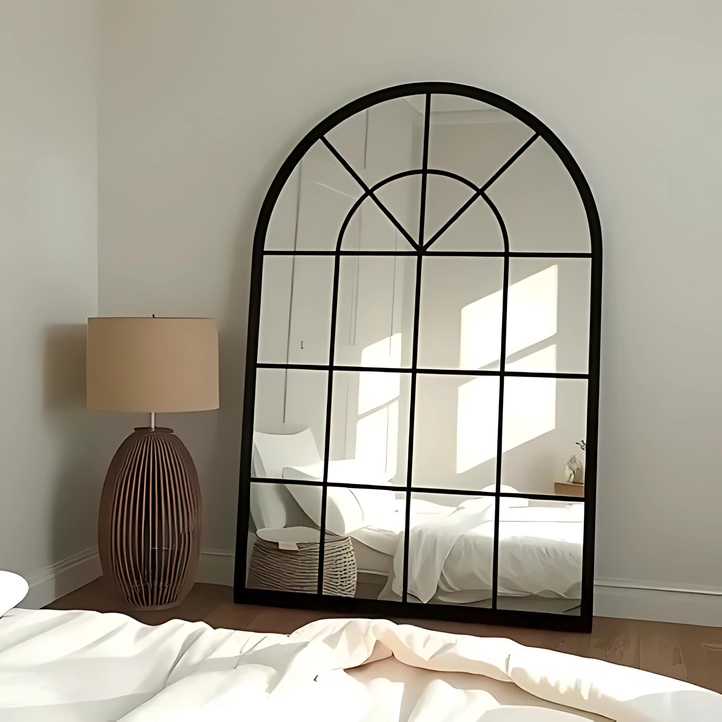 Arched Full Length Mirror, Irregular Full Body Window Mirror, Arched ...
