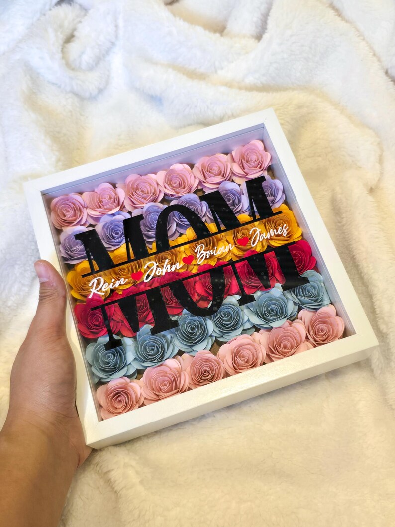 Mother’s Day Shadow Box | Personalized Flower Shadow Box for Mom ...