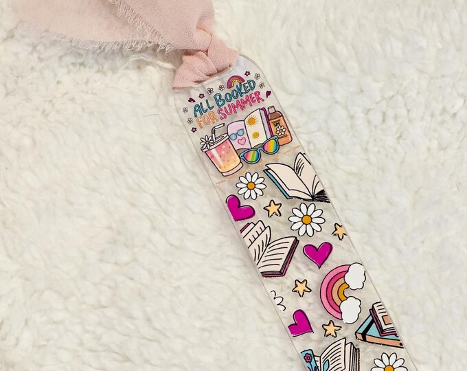 All Booked for Summer Bookmark | Acrylic Bookmark | Summer Bookmark ...