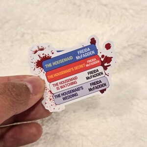 The Housemaid Series Book Stack Sticker | Freida Mcfadden Sticker ...
