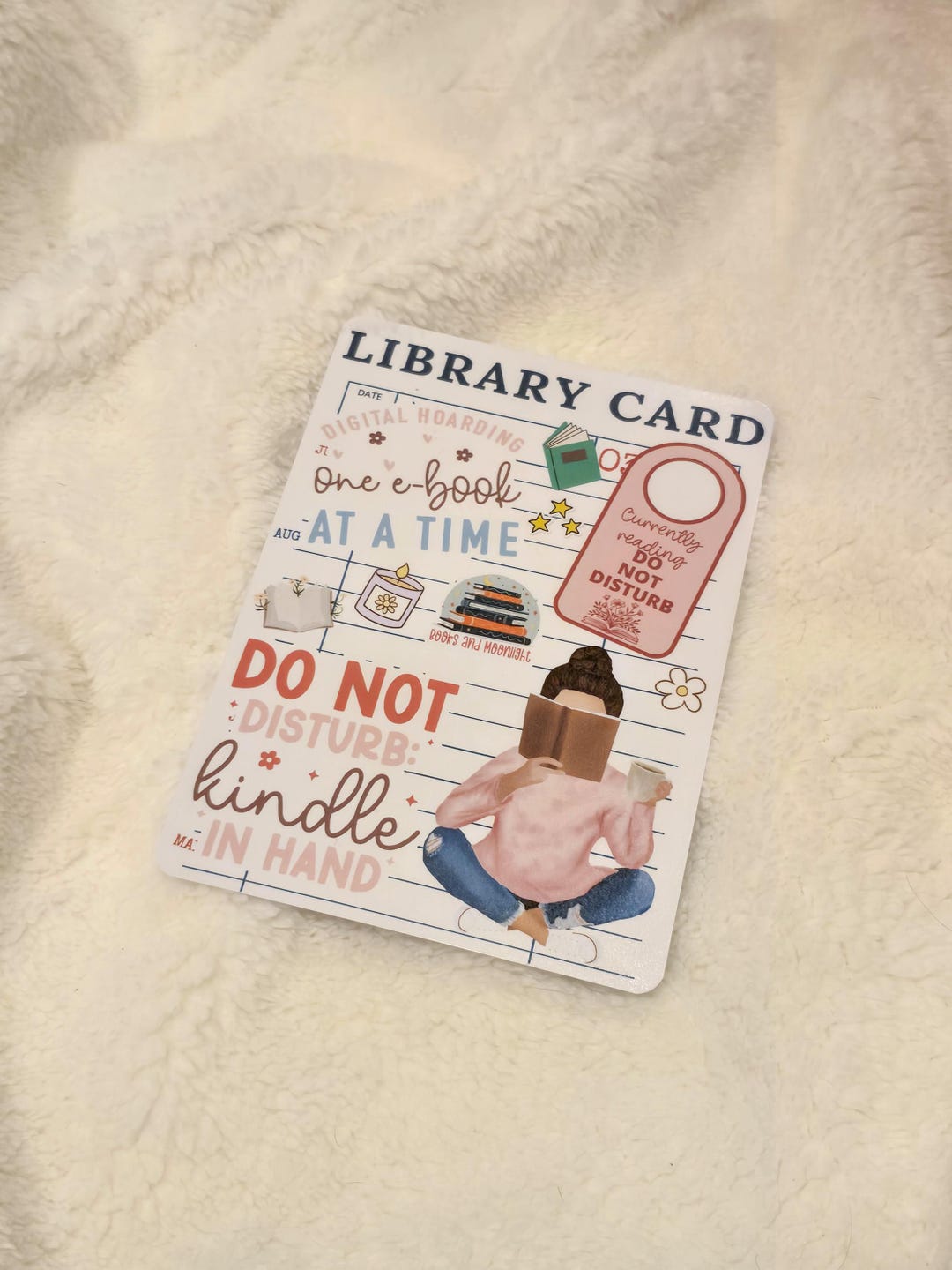 Do Not Disturb Kindle Insert | Library Card Kindle Insert | Paper ...