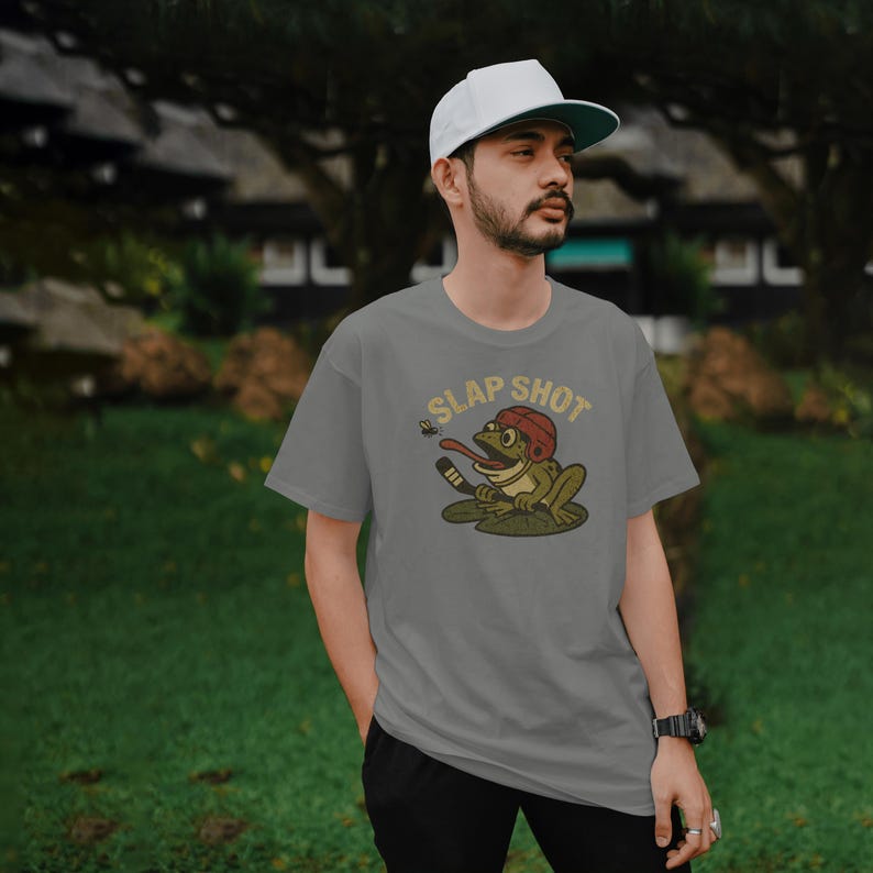 Camiseta de hockey Slap Shot Frog / Camiseta divertida de hockey sobre ...