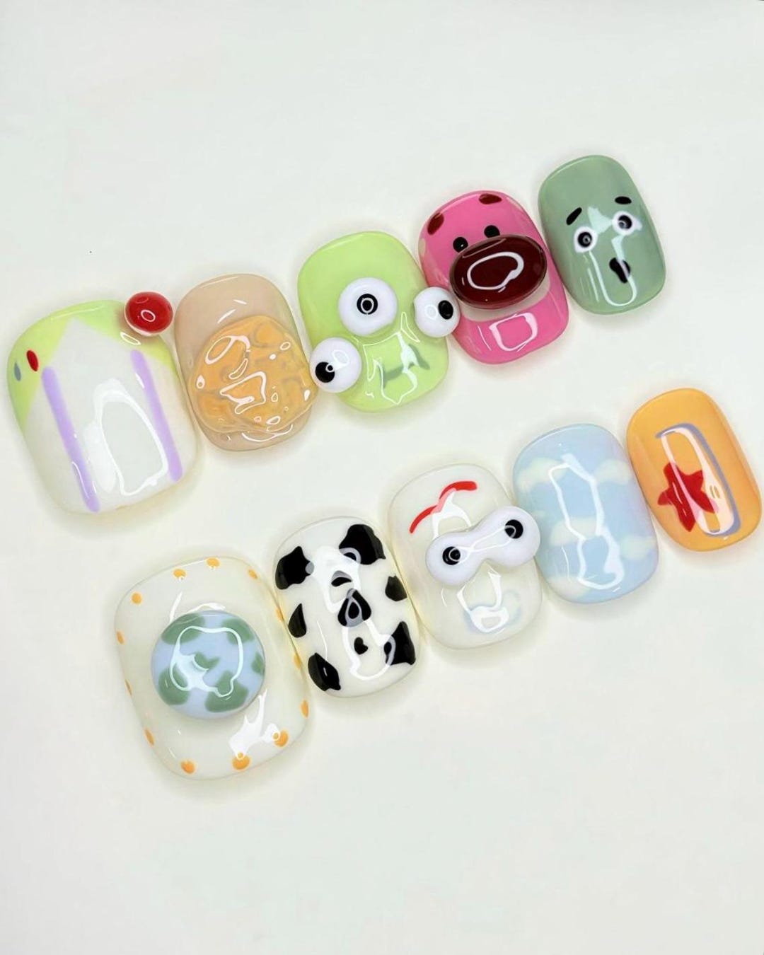 Toy Story Press on Acrylic Nails | Custom Short Square Set | Woody Buzz ...