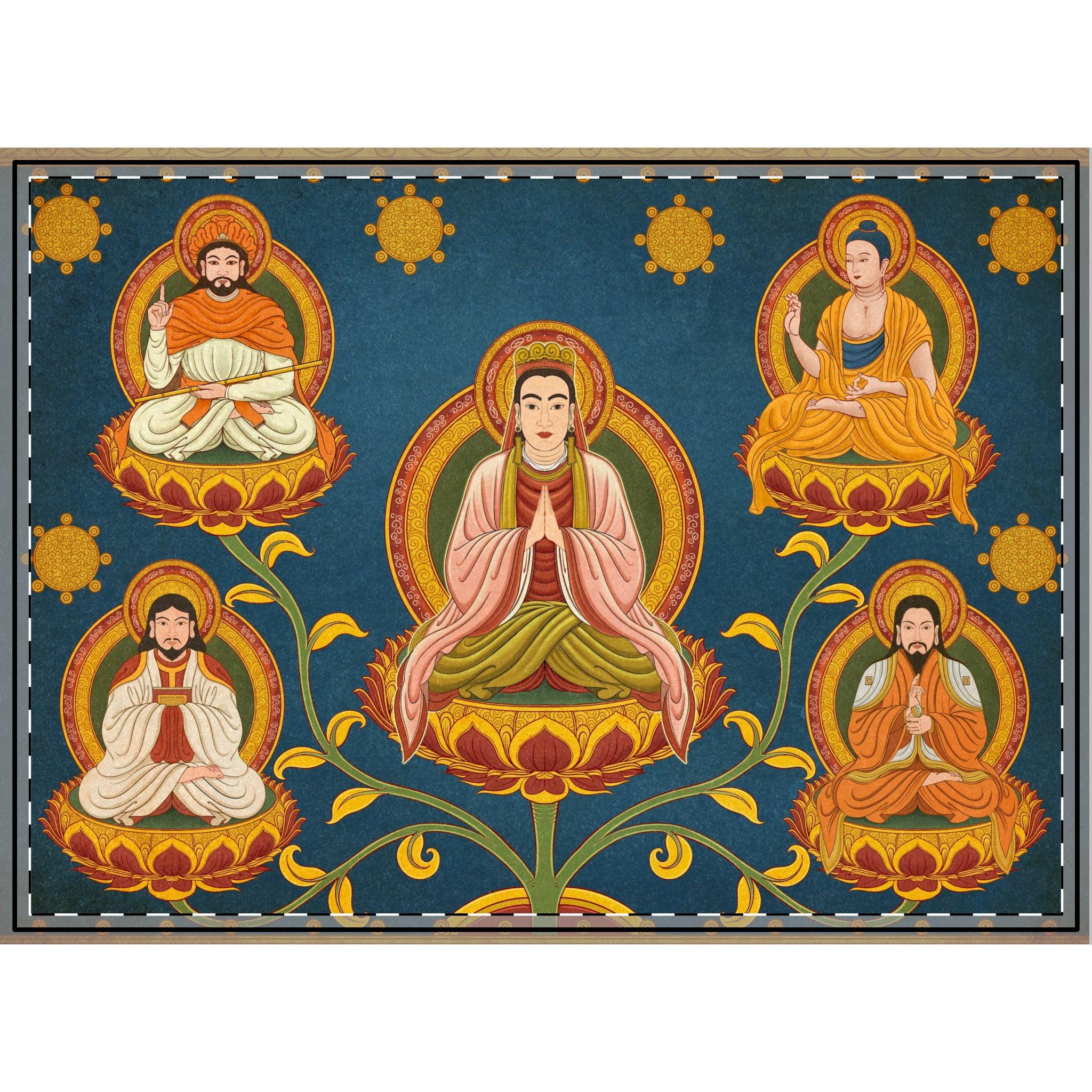The Four Prophets Around the Light Mind Woven Tapestry - Manichean Art ...