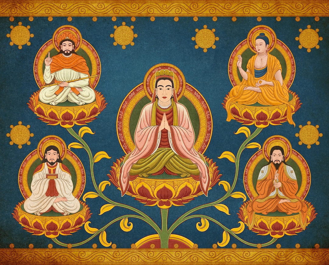 The Four Prophets Around the Light Mind Woven Tapestry - Manichean Art ...