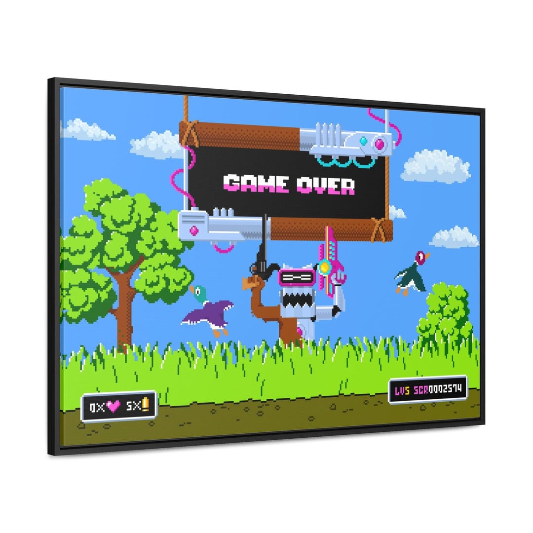 Game Over - Black Gallery Framed Canvas - Etsy
