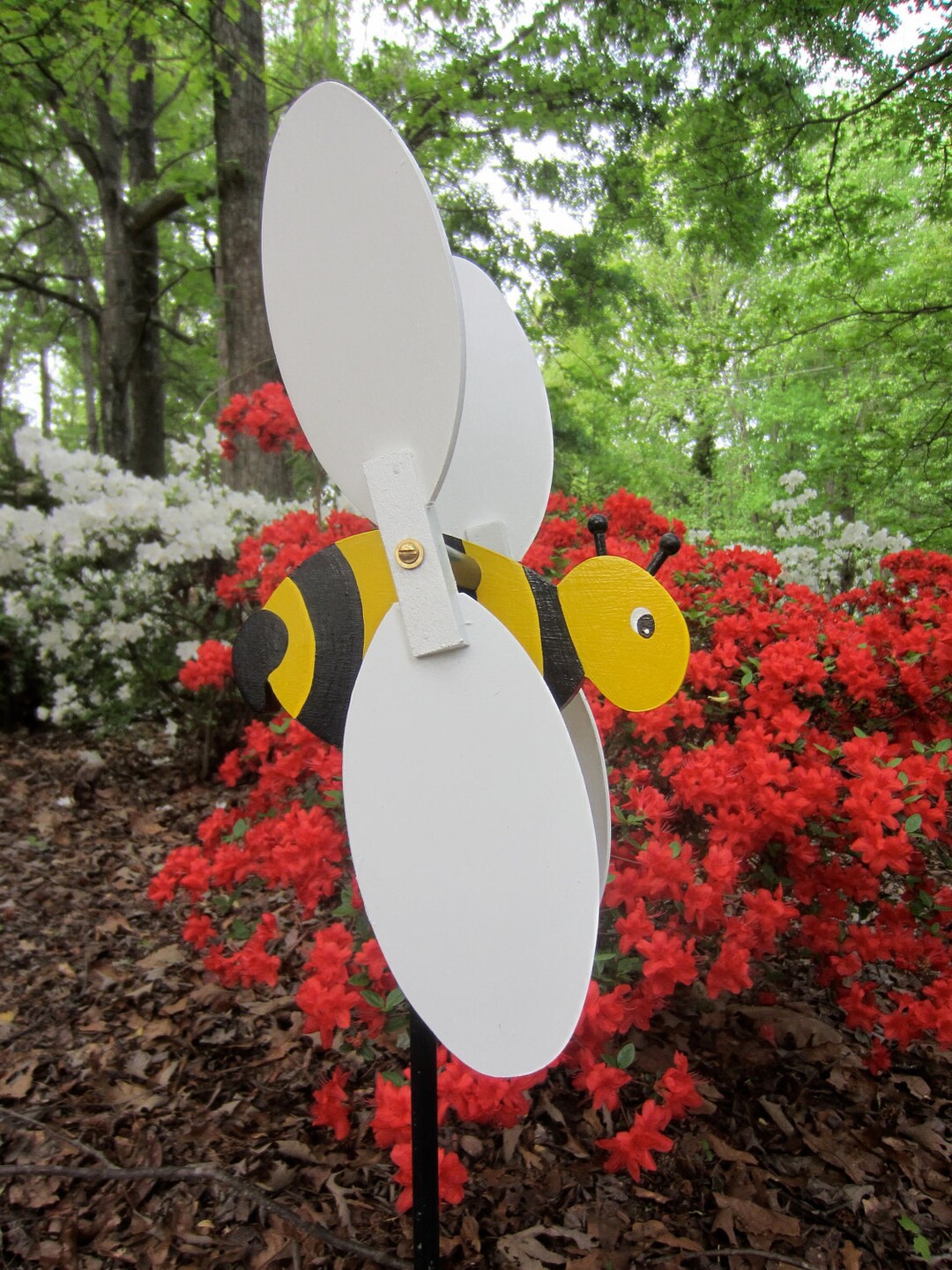 Handmade Bee Whirligig, Weather Resistant Garden Decor - Etsy