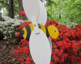 Large Hand Made 20 Whimsical BUMBLE BEE Whirligig 'folk Art' Lawn ...