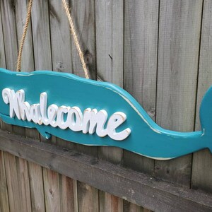 Distressed Wooden Whale Whalecome Sign - Etsy