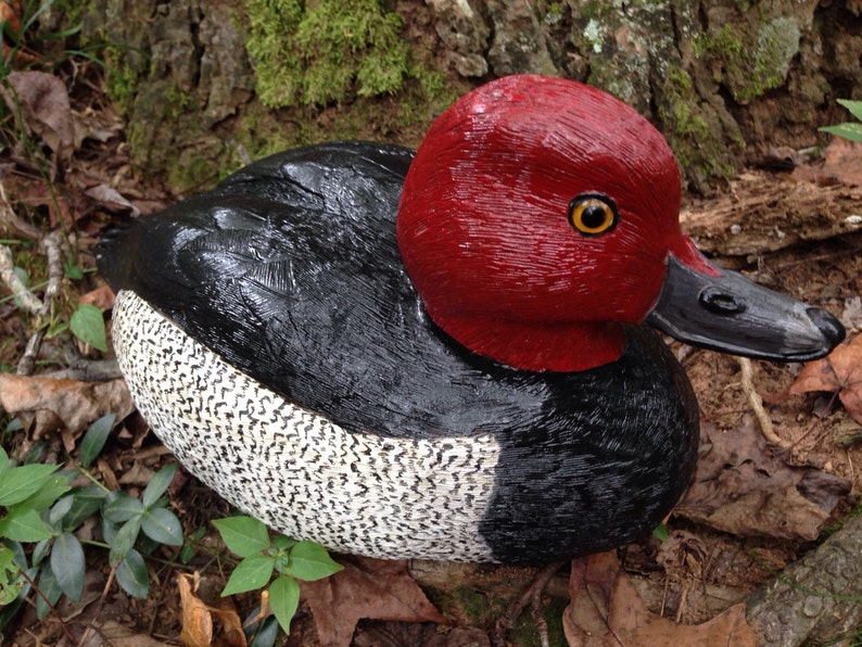 Hand Carved Redhead Drake Duck Decoy - Etsy