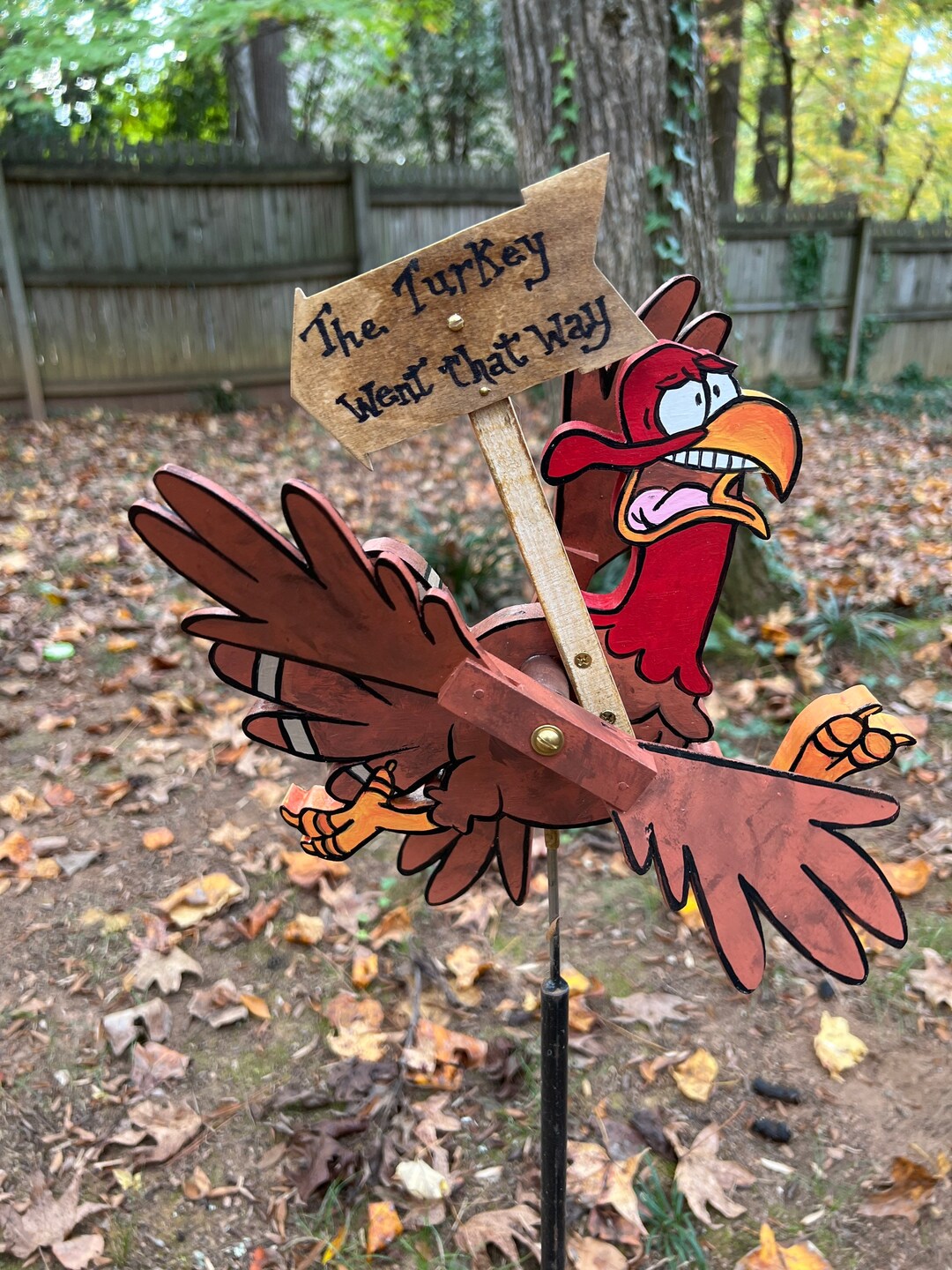 Running Turkey Whirligig…the Turkey Went That Way - Etsy