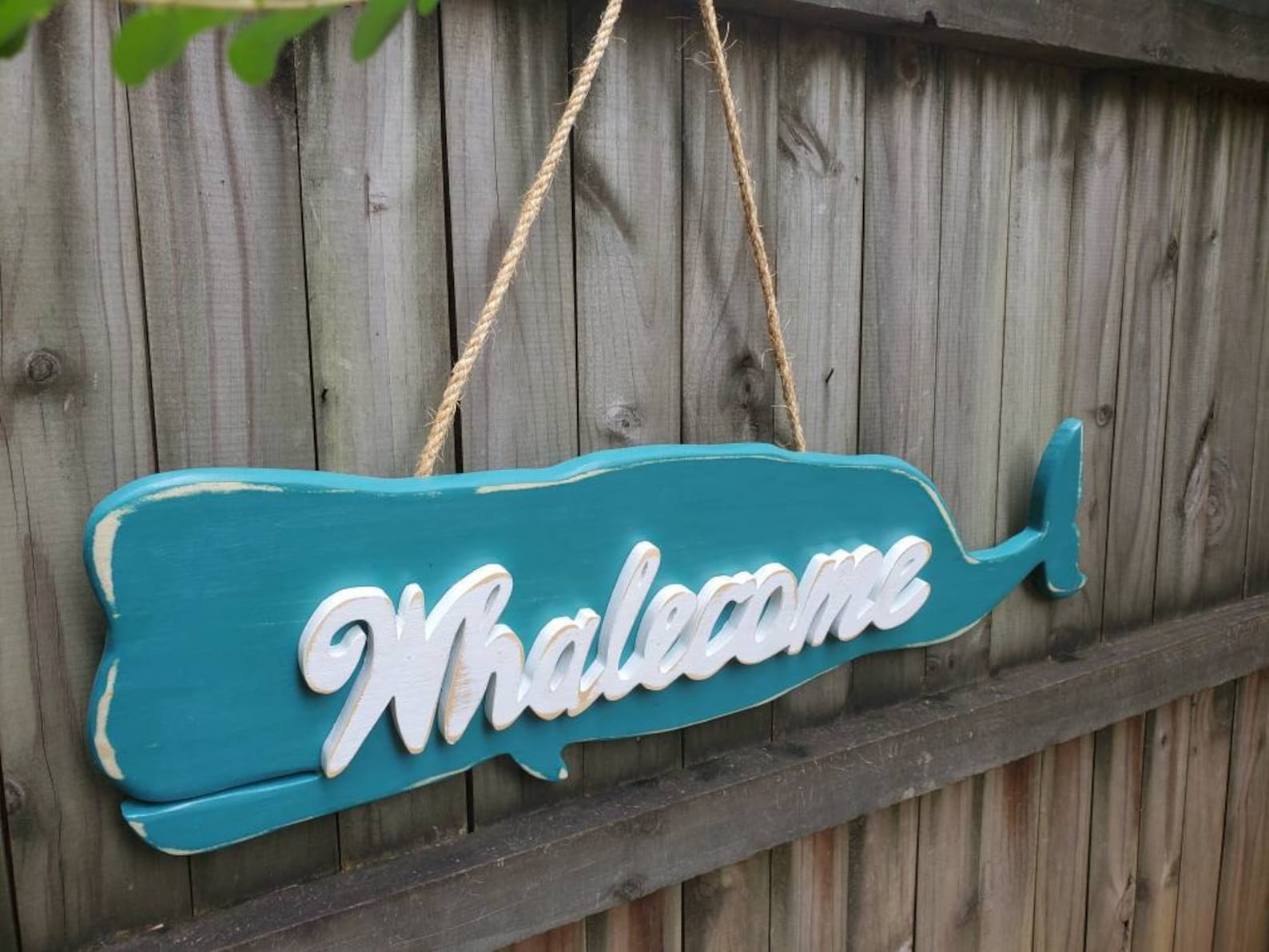 Distressed Wooden Whale Whalecome Sign - Etsy