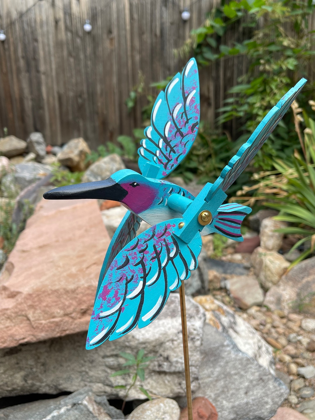 Hummingbird Whirligig (body 7”l/wingspan 10”L) - Etsy