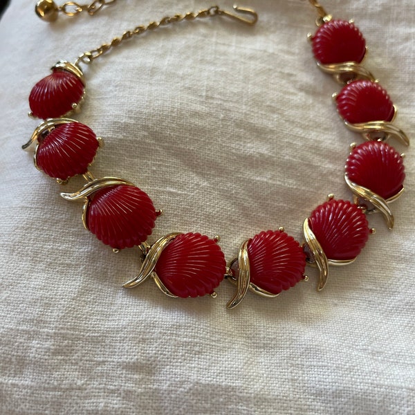 Red Lucite Necklace - Etsy