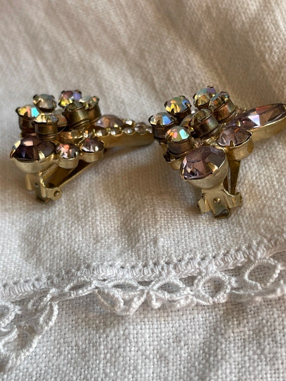 Juliana Pale Lavender Rhinestone Brooch Earrings with… - Gem