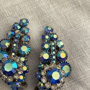 Juliana Blue Aurora Borealis Rhinestone 5 Link Bracelet and Earrings - Etsy