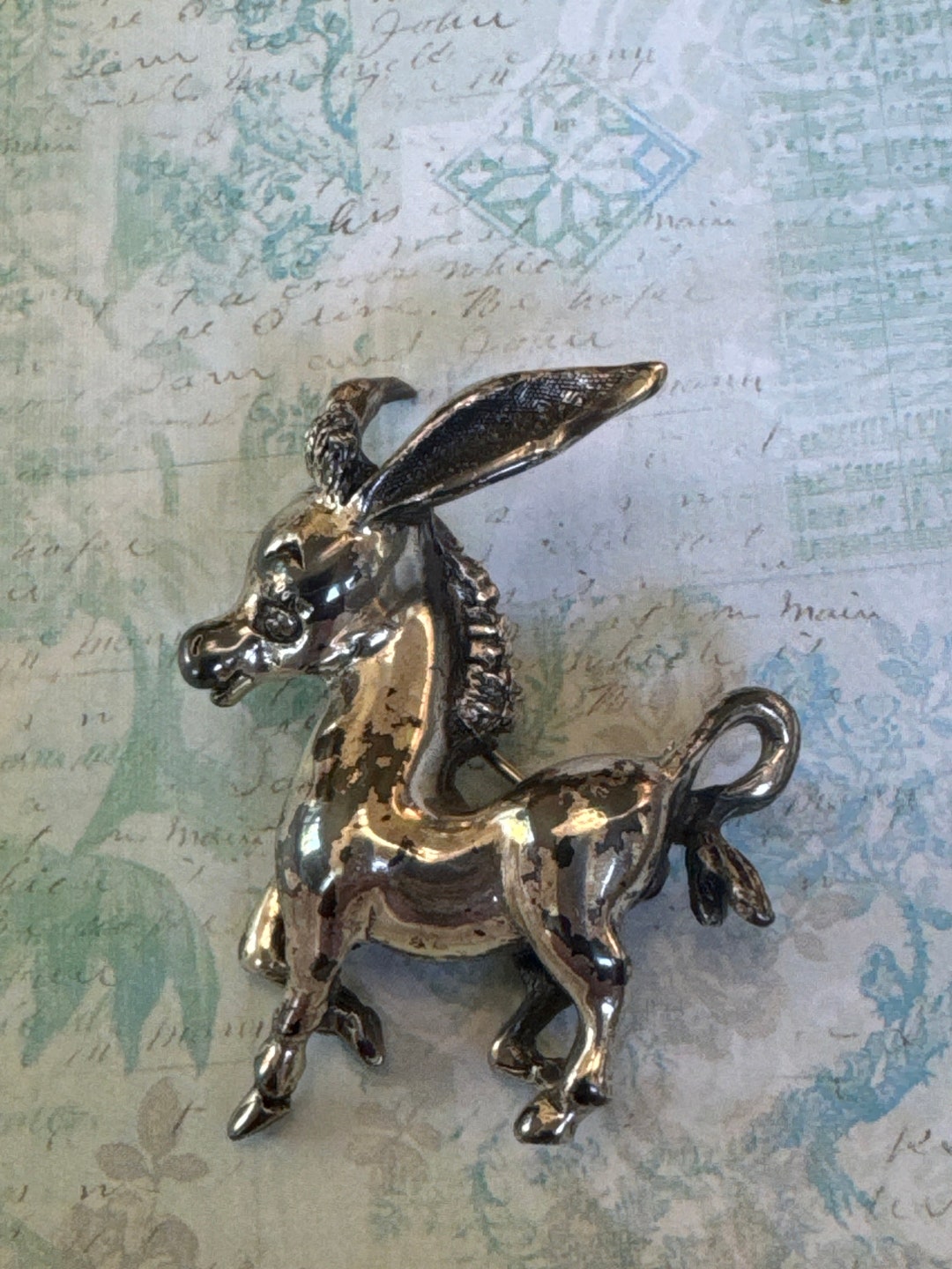 Tortolani Silver Donkey Brooch Mule - Etsy