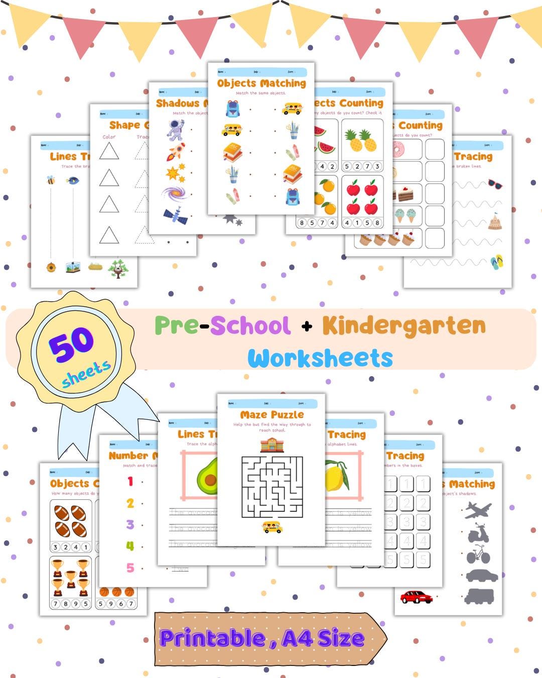 Printable Pre-school Worksheets & Activities for Kids, Educational ...