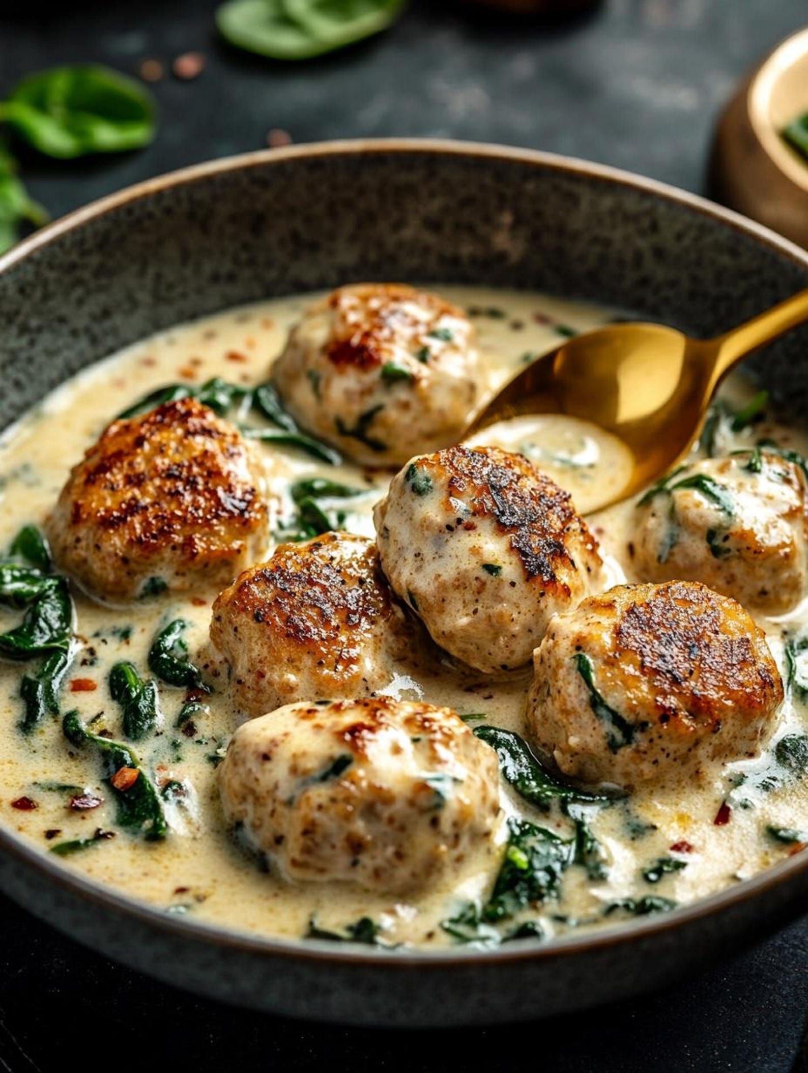 EASY RECIPE for Creamy Garlic Parmesan Turkey Meatballs Recipe (digital ...