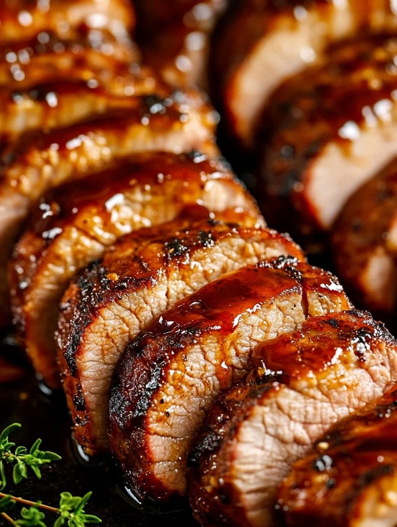 EASY RECIPE for Honey Garlic Glazed Pork Tenderloin Recipe (digital ...