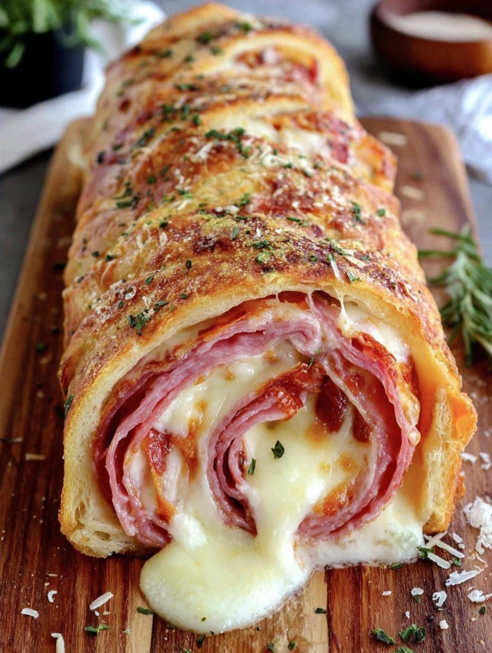 EASY RECIPE for Ham and Cheese Stuffed Bread Recipe | Comfort Food (PDF ...