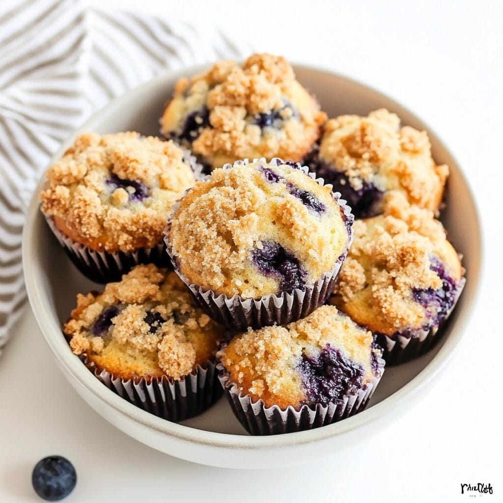EASY RECIPE for Blueberry Streusel Muffins Recipe: Printable PDF ...