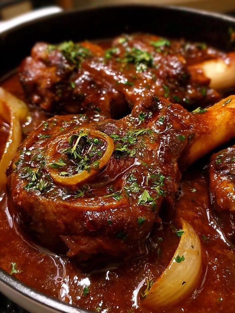 EASY RECIPE for Braised Lamb Shank Recipe: Red Wine Sauce (digital ...