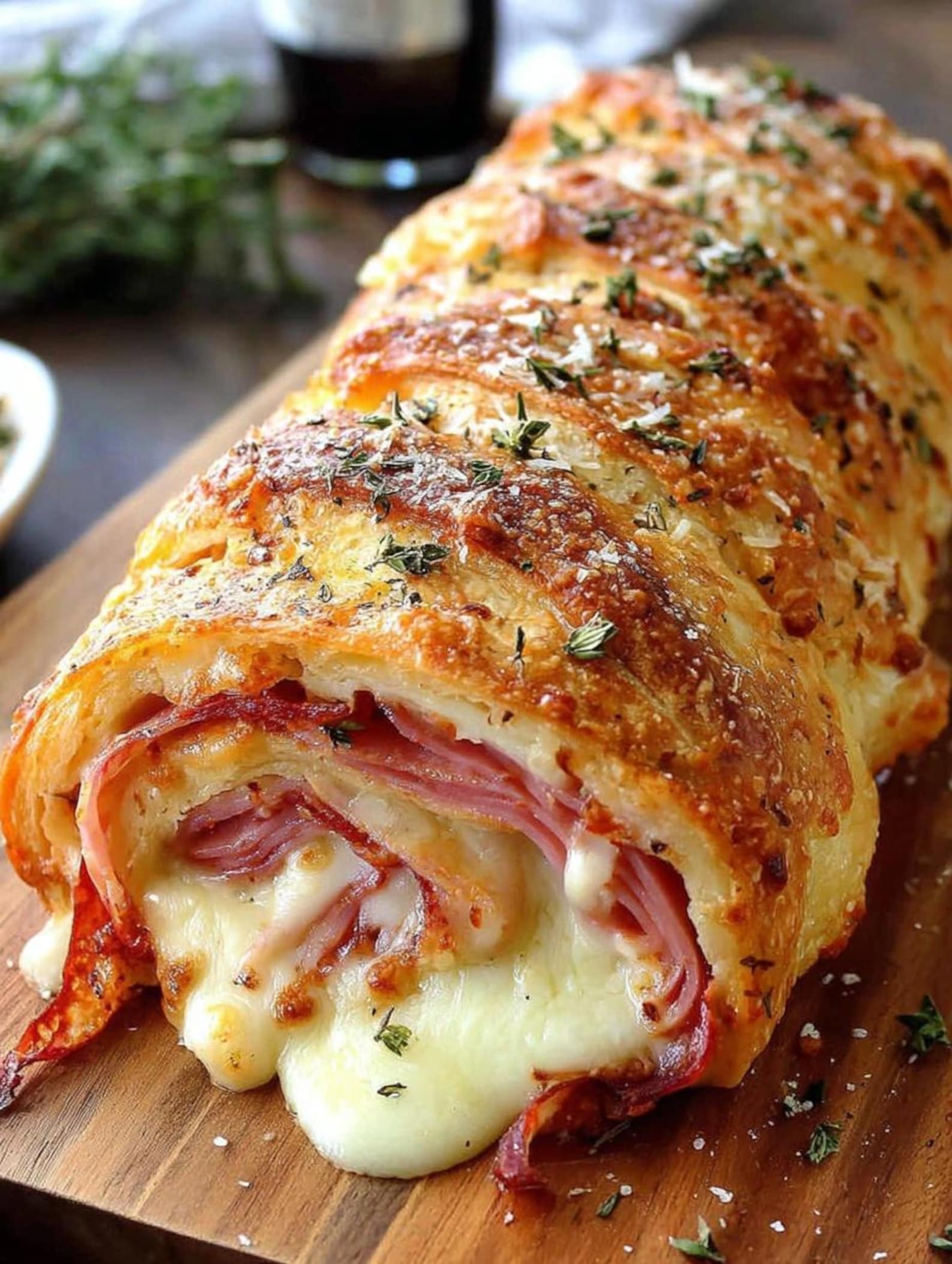 EASY RECIPE for Ham and Cheese Stuffed Bread Recipe | Comfort Food (PDF ...