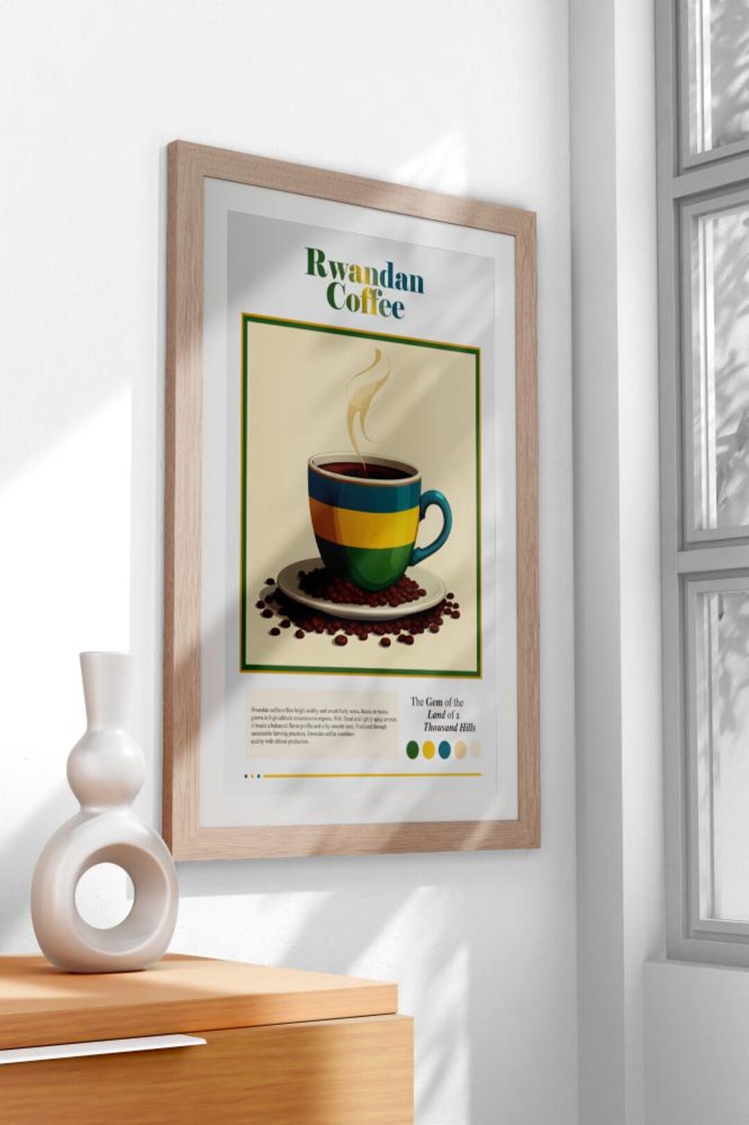 Rwandan Coffee Poster, Coffee Wall Art, Coffe Digital Art - Etsy