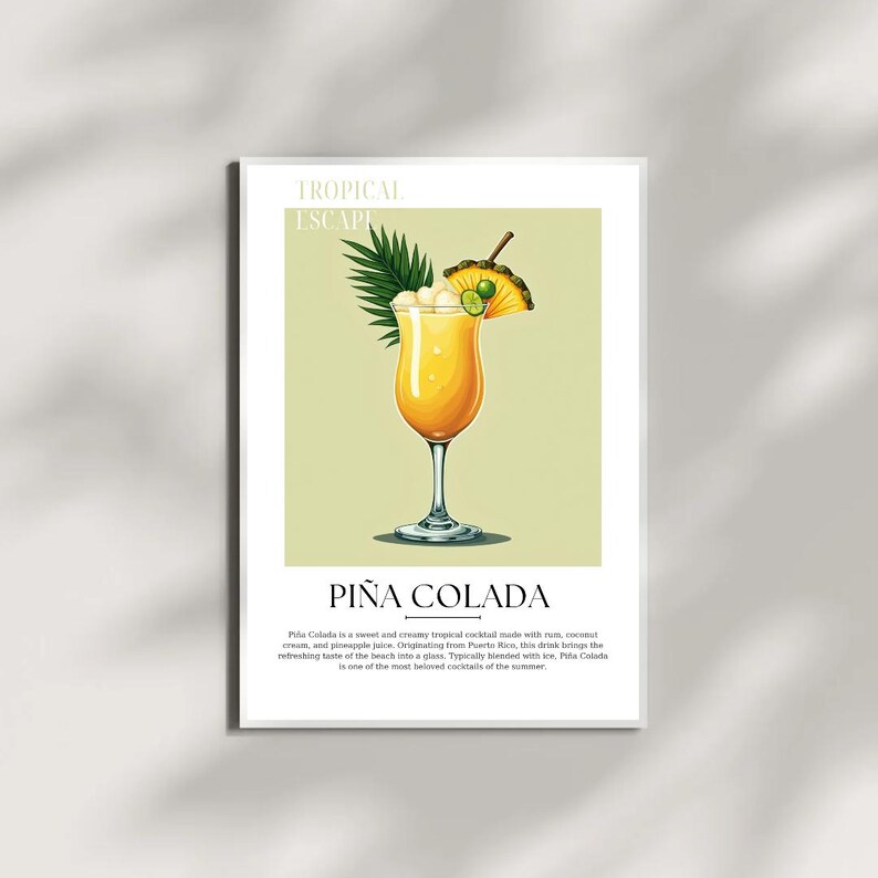 Piña Colada Cocktail Poster, Digital Download - Etsy
