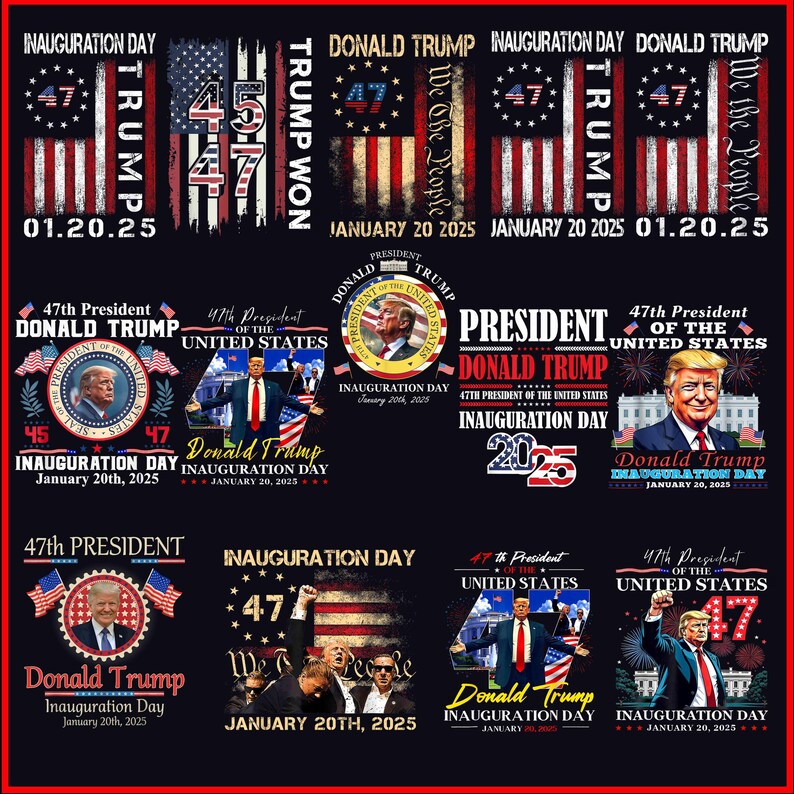 14donald Trump Inauguration Day 2025 PNG Bundle, 47th US President ...