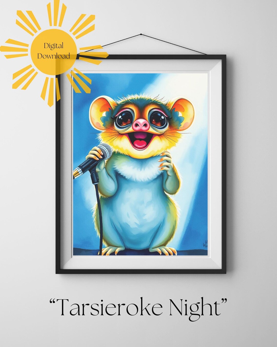 Funky Wall Art Filipino Tarsier Singing Karaoke - Etsy
