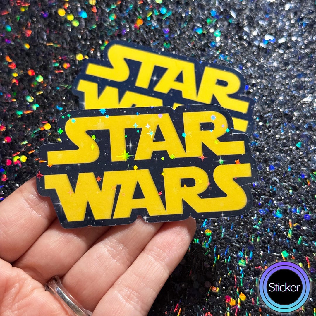 Star Wars Sticker, Yellow Star Wars Galaxy Logo Sticker, Holographic - Etsy