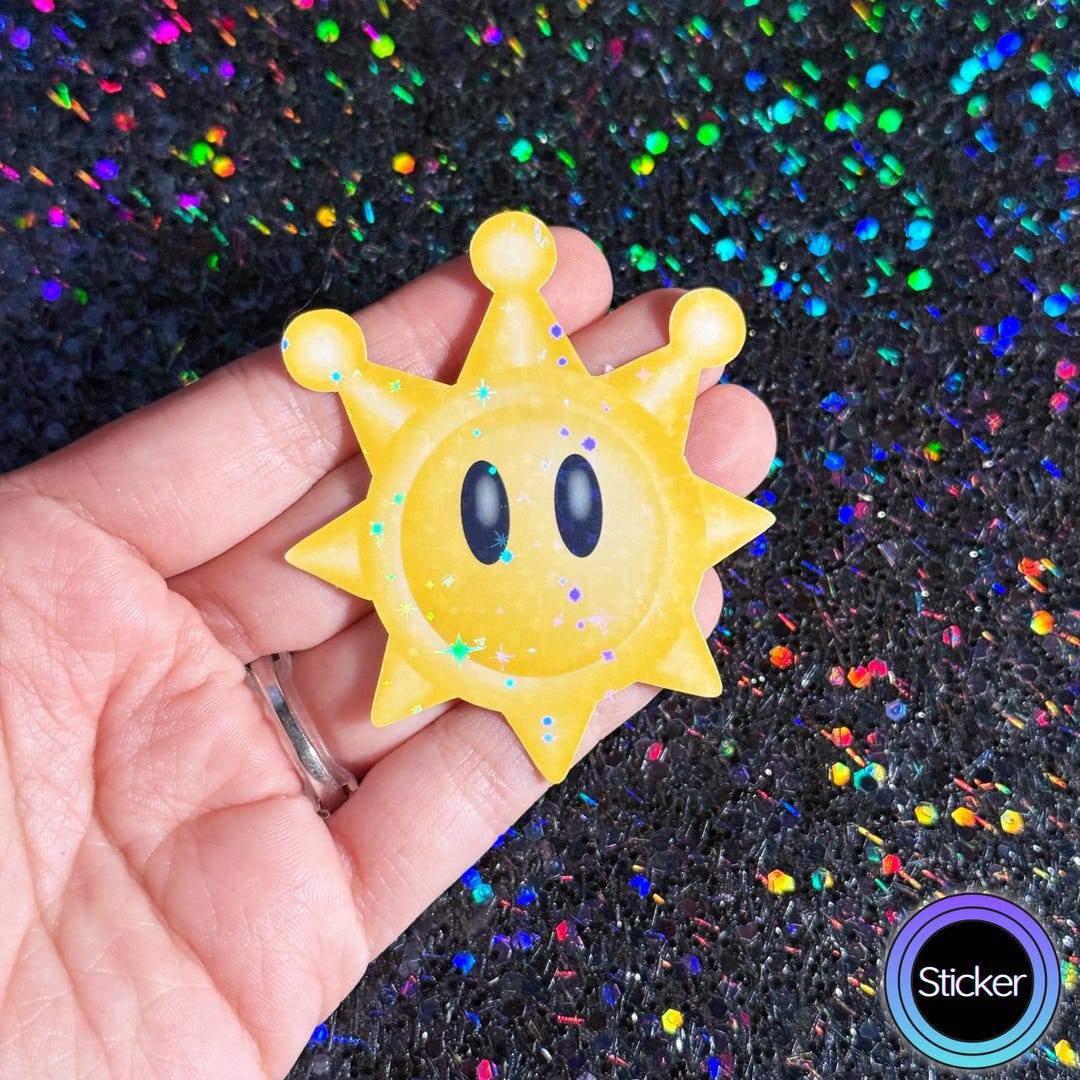 Holographic Shine Sprite Sticker: Super Mario Sunshine - Etsy