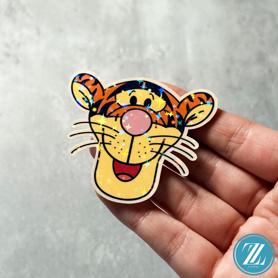 Tigger Face Sticker, Holographic Winnie the Pooh Decal - Etsy