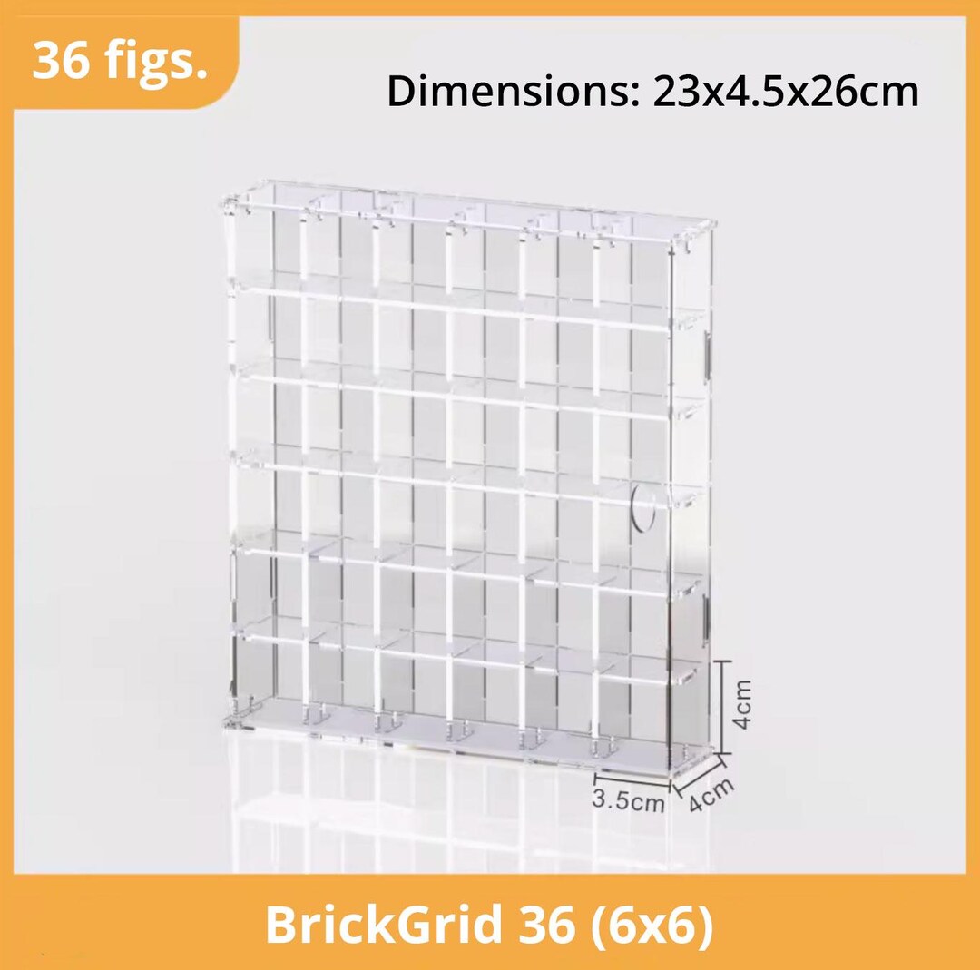 Brickgrid Acrylic Minifigure Display Case Dust-free, Wall-mountable ...