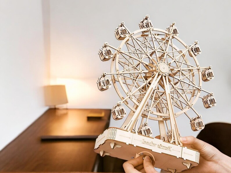 DIY Wooden Ferris Wheel Model | 3D Mechanical Music Puzzle Kit ...