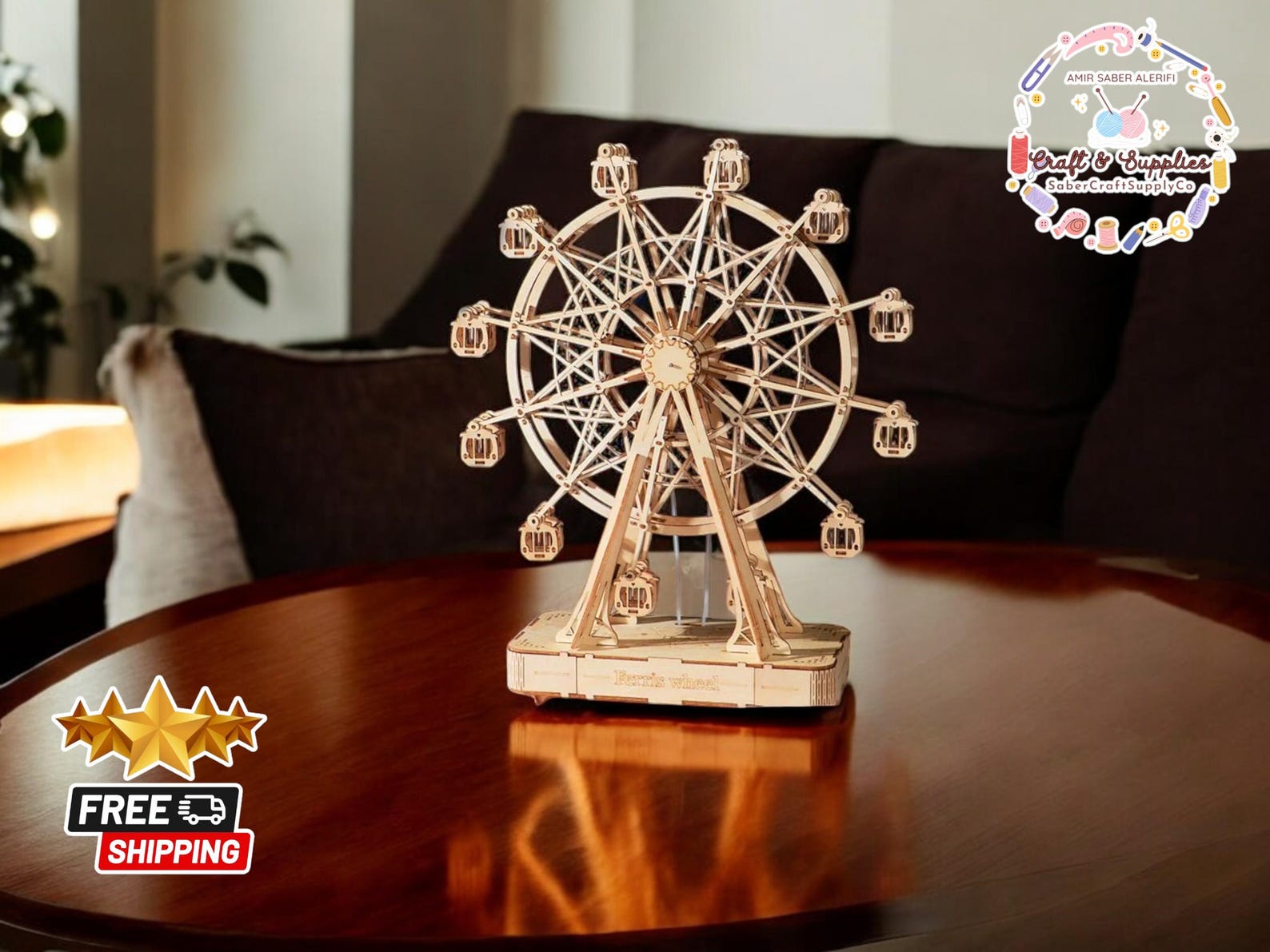 DIY Wooden Ferris Wheel Model | 3D Mechanical Music Puzzle Kit ...